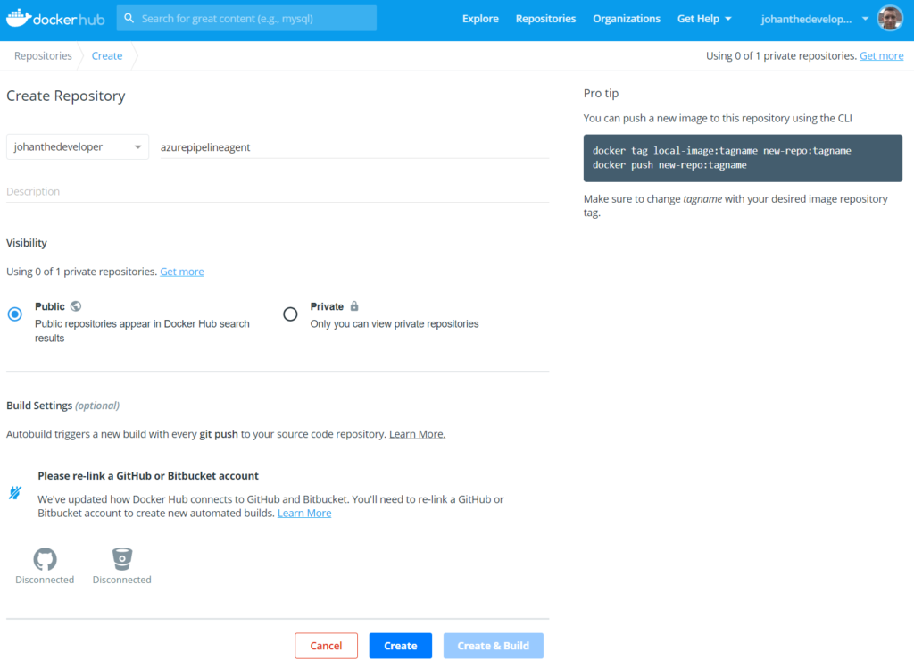 How To Create A Docker Container In Docker Hub Azure Pipeline Agent Johan The Developer